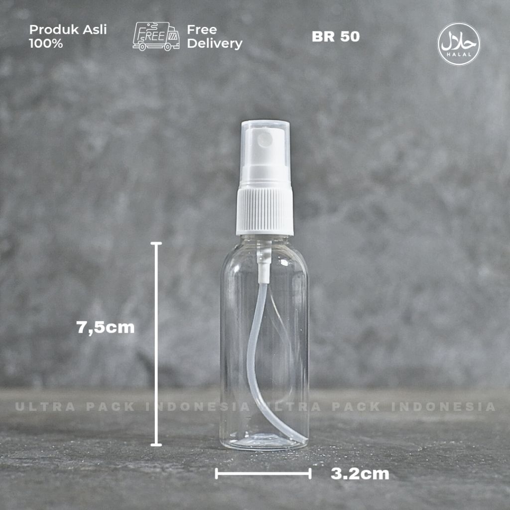 Jual KEMASAN BOTOL MIST SPRAY ISI ULANG - BOTOL PET BR 50ML CLEAR ...