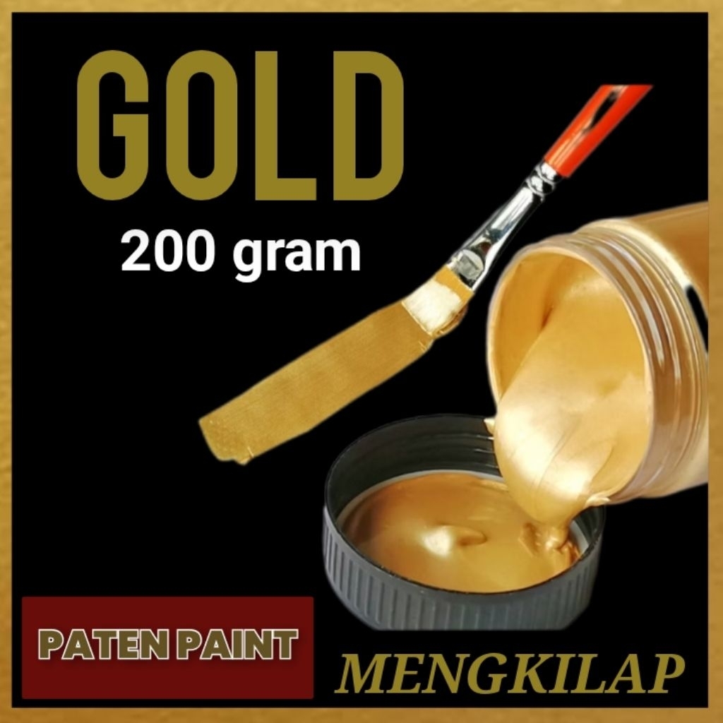 Jual cat gold cat metalik emas 200 gram | Shopee Indonesia