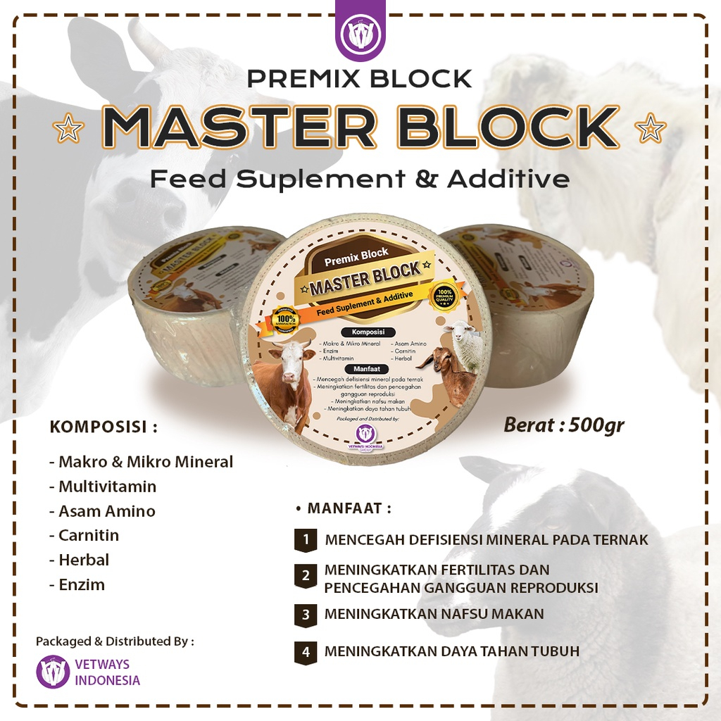 Jual MASTER BLOK 500 GRAM - Mineral Blok Kambing Domba Masternya ...