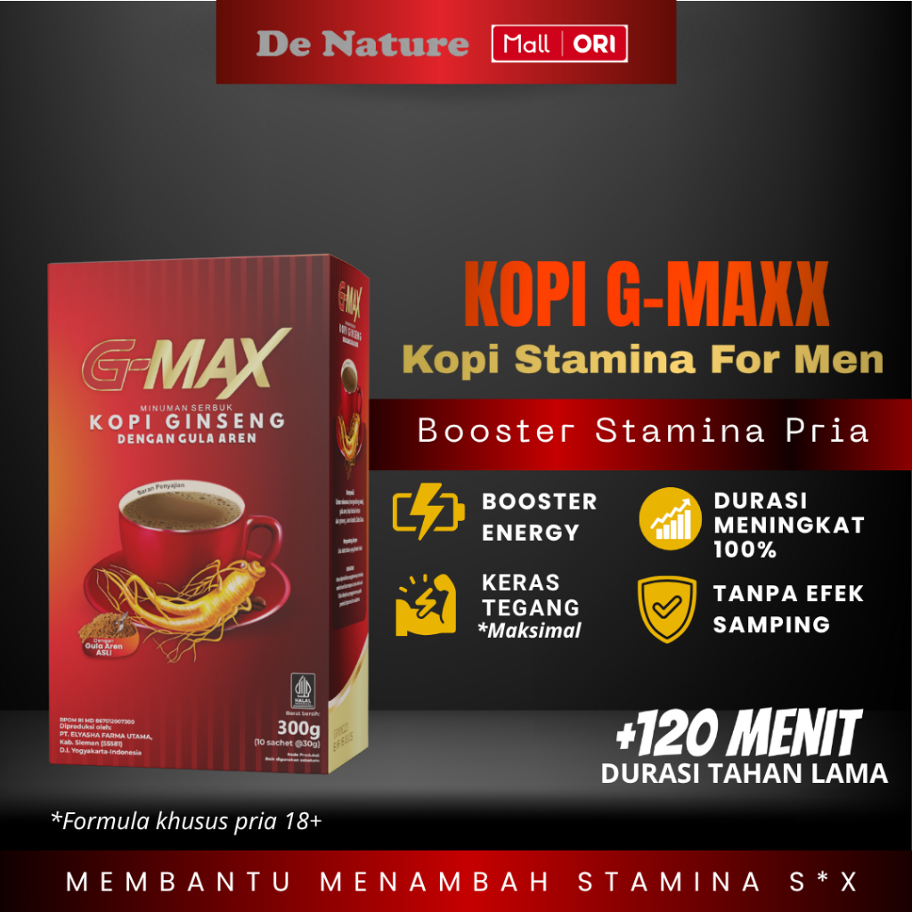 Jual KOPI G-MAX ORIGINAL MINUMAN GINGSENG BPOM 1 BOX ISI 10 SACHET HALAL & AMAN | Shopee Indonesia