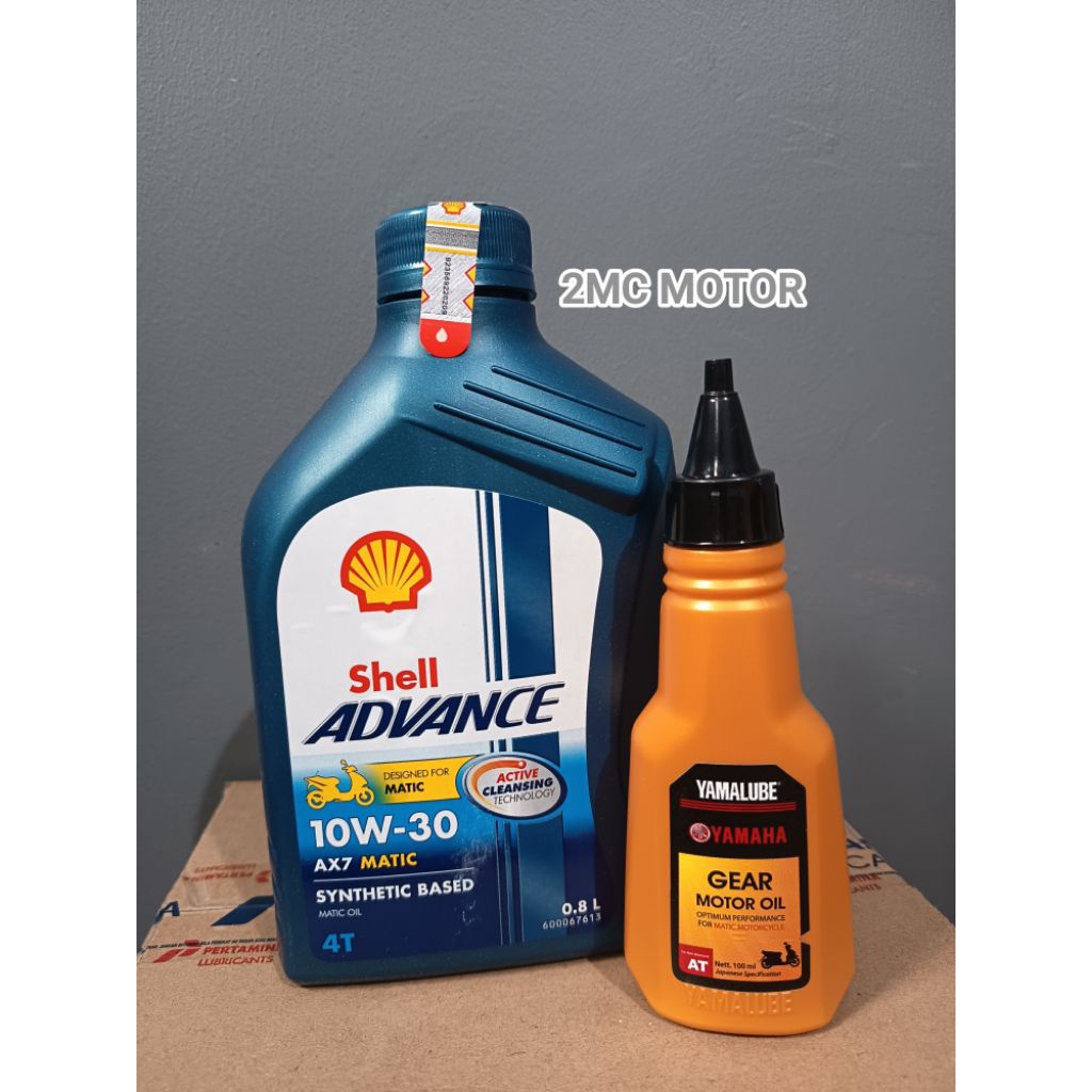 Jual Paket Oli Shell Advance AX7 Matic 10W-30 800ML/0.8L/Pluss Yamalub ...