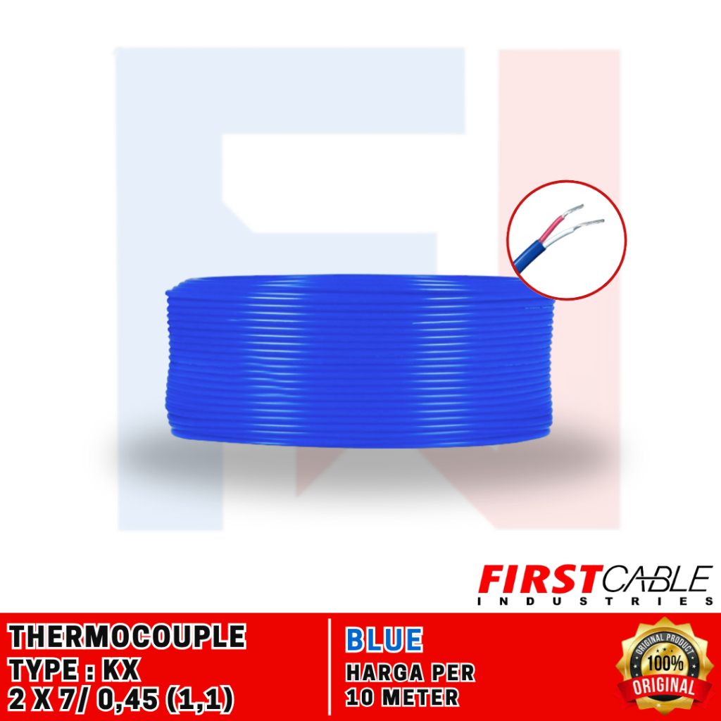 Jual KABEL SENSOR SUHU THERMOCOUPLE TYPE: KX 2 x 7/0,45 (1,1), Warna ...