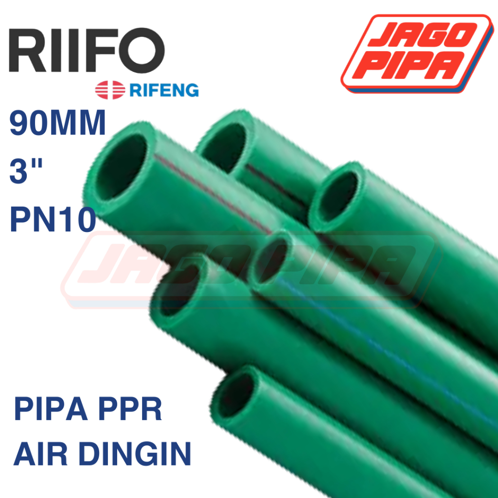 Jual RIIFO PPR Pipa PN10 90mm 3 Inch Pipa Air Dingin 4 Meter PP-R ...