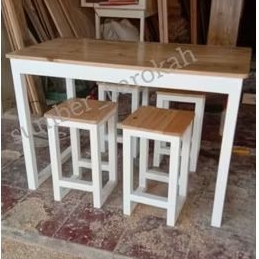 Jual (047). meja cafe meja makan meja resto kayu jati belanda 1meja 4kursi | Shopee Indonesia