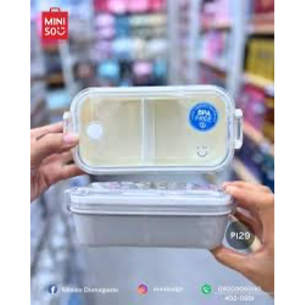Jual Miniso Graceful Series 2 Compartmens Lunch Box 450ml / Miniso ...