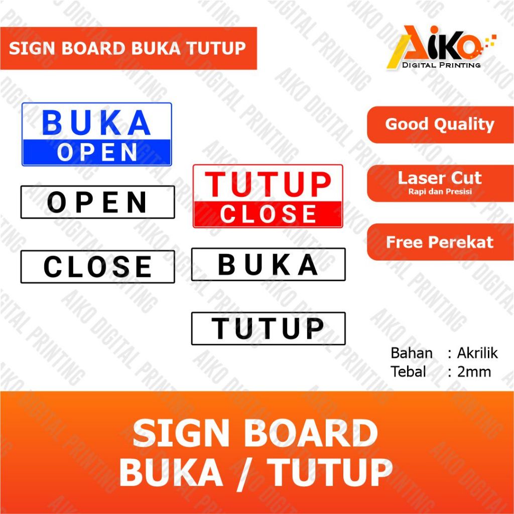 Jual SIGN BOARD BUKA TUTUP AKRILIK | AKRILIK OPEN CLOSE TOKO | PLAKAT ...