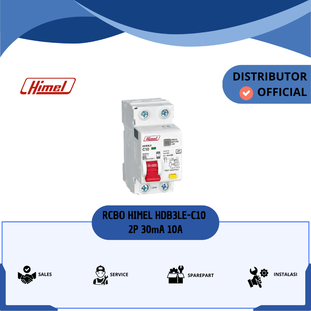 Jual RCBO HIMEL HDB3LE-C10 2P 30mA 10A | Shopee Indonesia