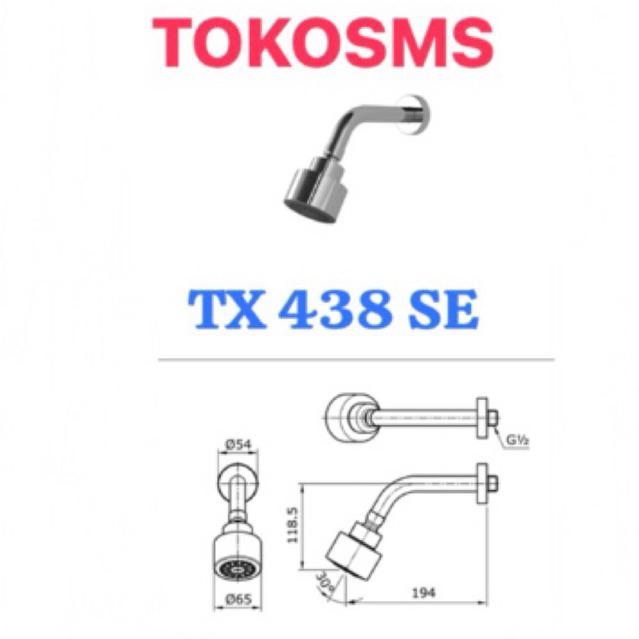 Jual wall shower fix head TOTO TX438SE FIXED SHOWER HEAD TOTO sower tanam toto TX 438 SE tembok ...