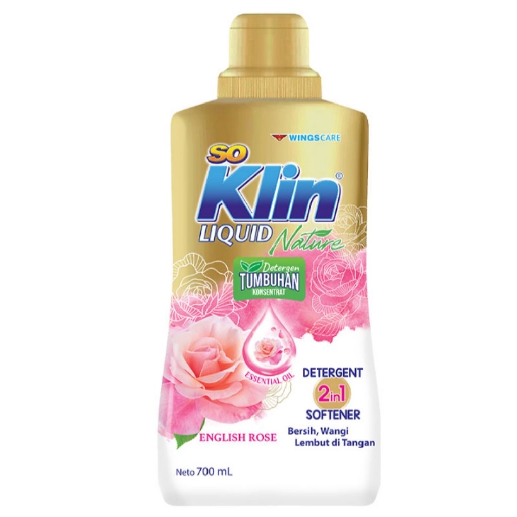 Jual So Klin Liquid Nature Deterjen Cair English Rose Botol 700 ml ...