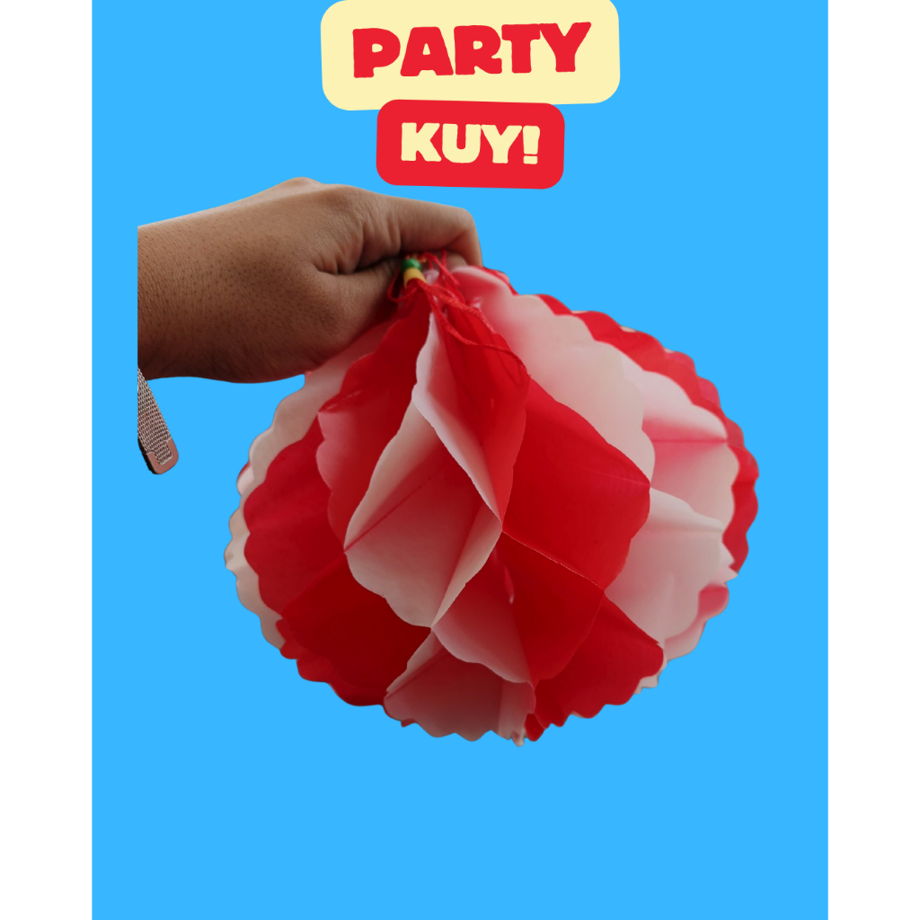 Jual Lampion Lipat Plastik Honeycomb Merah Putih (Harga Per 1biji ...
