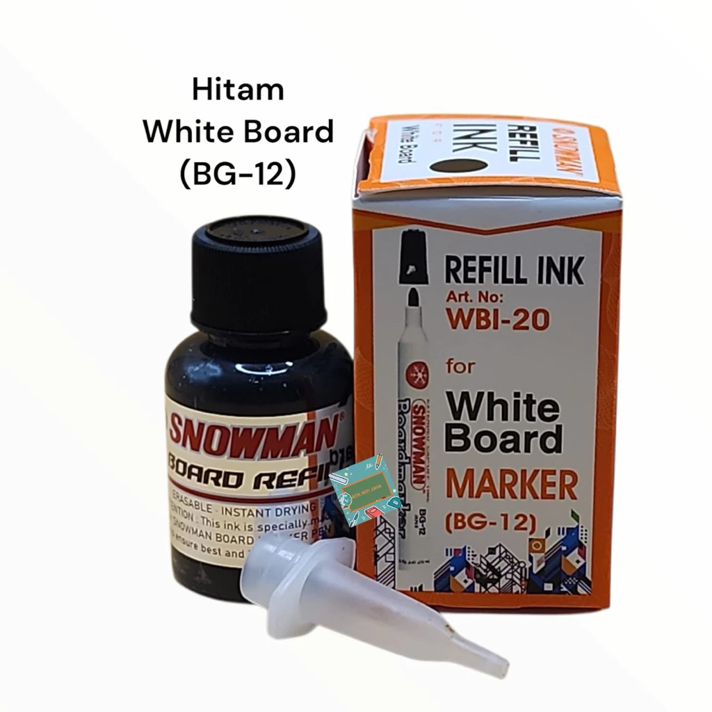 Jual ( COD ) Refill Tinta isi Ulang Snowman BG-12 Spidol White Board ...