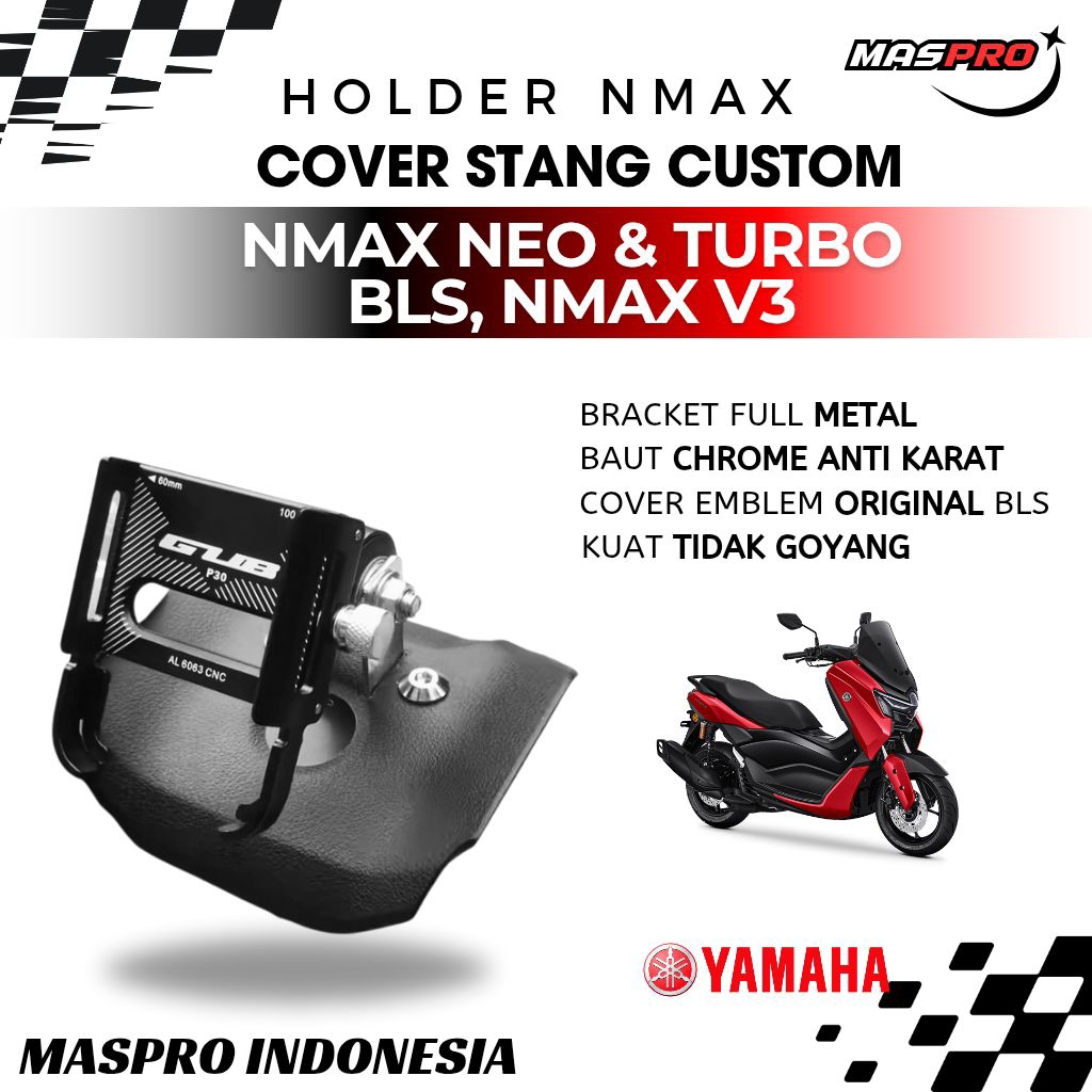 Jual Holder nmax turbo neo holder hp gub p30 + cover stang nmax turbo ...