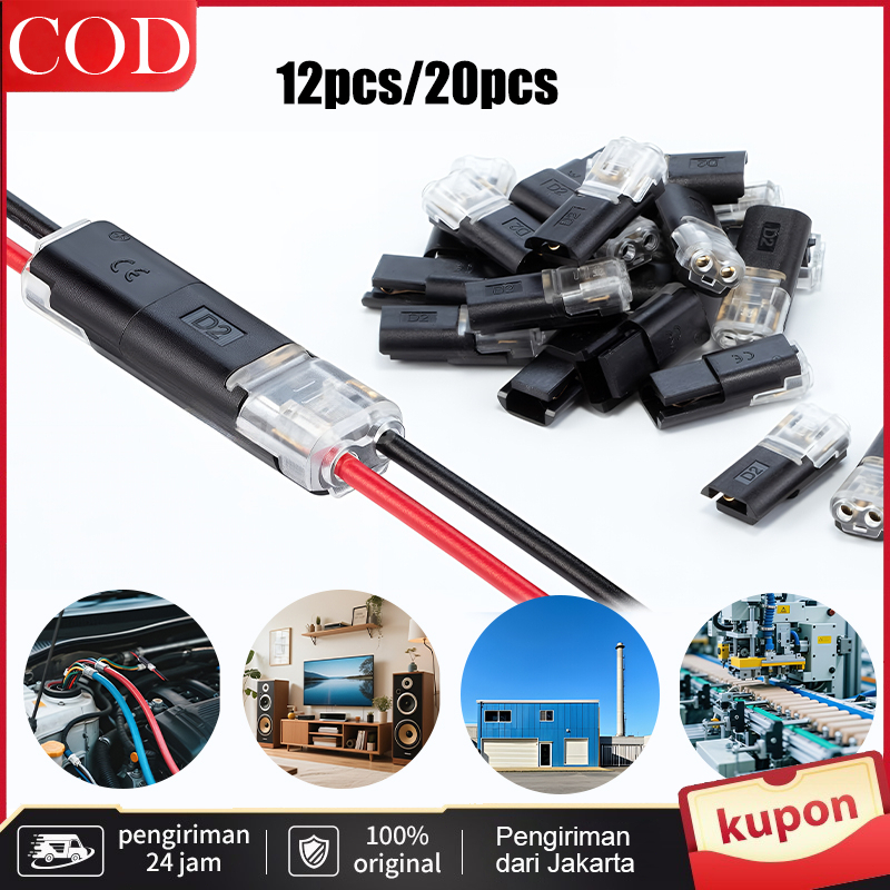 Jual PHK 12 pcs/20 pcs kabel konektor soket terminal sambungan cepat ...