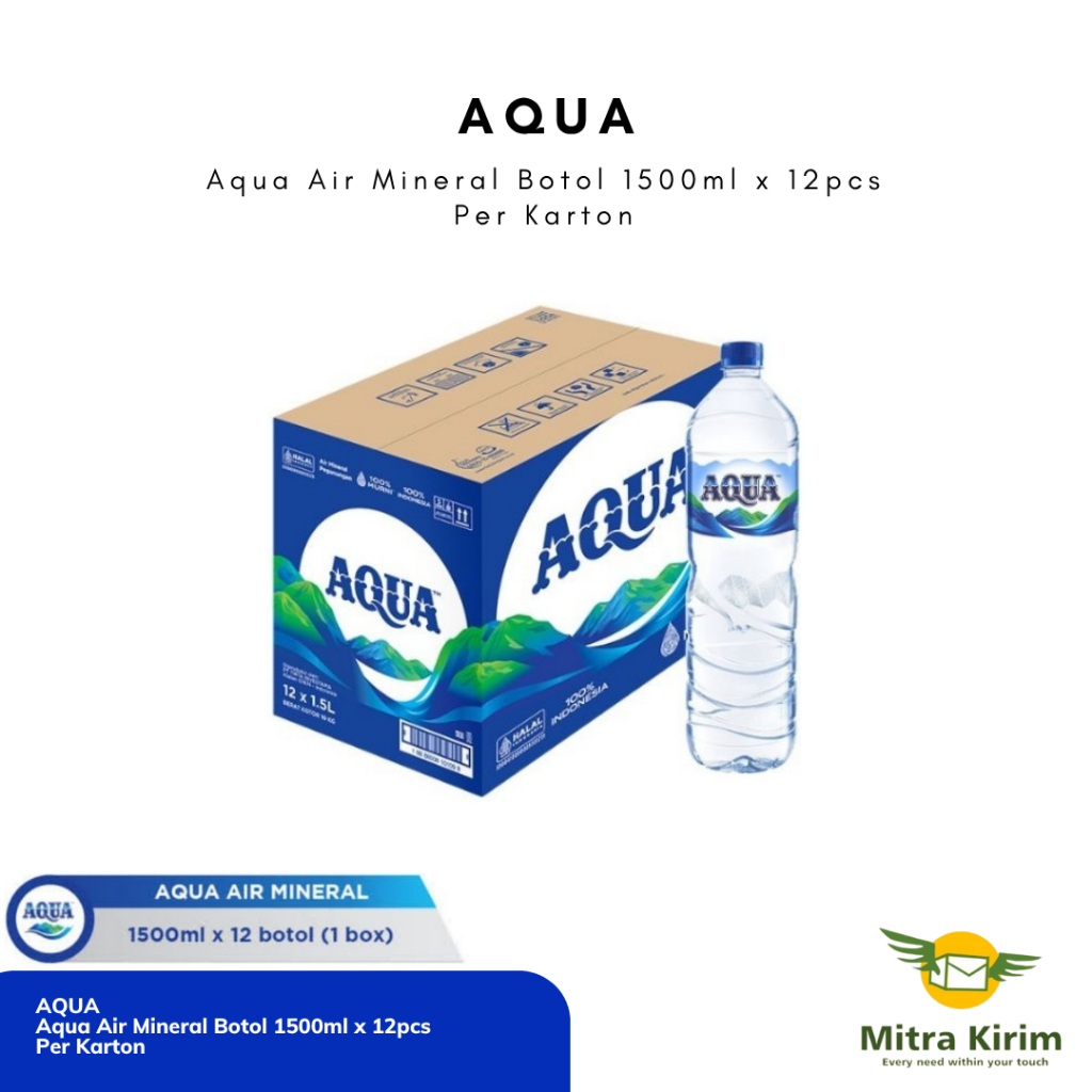 Jual Aqua Botol 1500ml x 12pcs - Per Karton | Shopee Indonesia