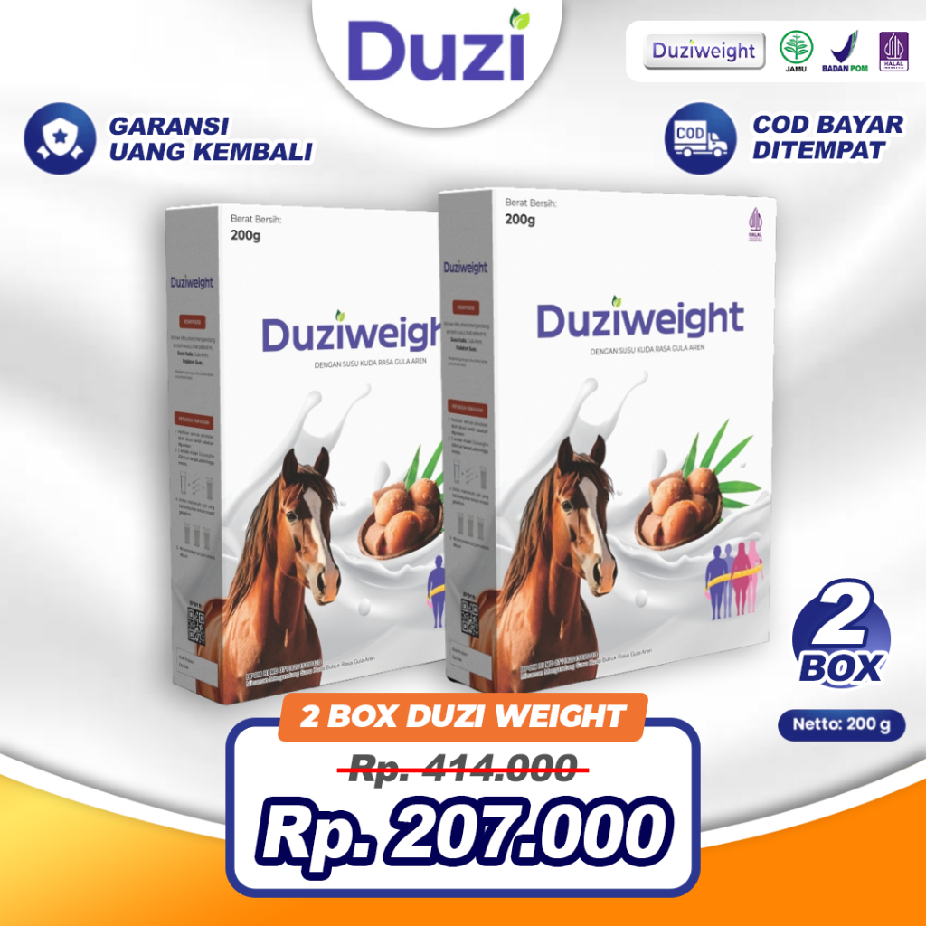 Jual Duzi Weight Susu Kuda Liar Penambah Berat Badan 200 Gram 2 Box ...