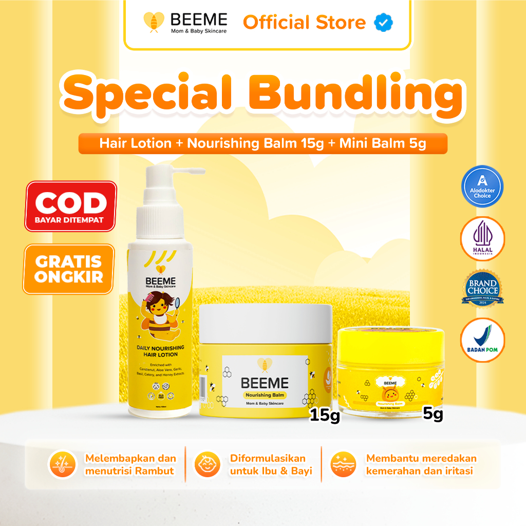 Jual Beeme Special Bundling [Beeme Hair Lotion | Nourishing Balm 15g ...