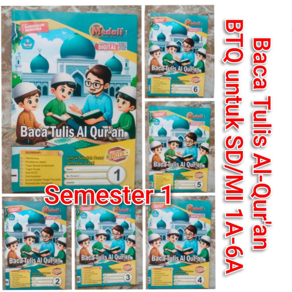Jual Modul Baca Tulis Al Qur'an SD/MI Kurikulum Merdeka kelas 123456 ...