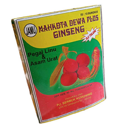 Jual Jamu Mahkota Dewa Plus Ginseng Serbuk Isi 10 Sachet Obat Asam Urat Jamu Pegal Linu | Shopee ...