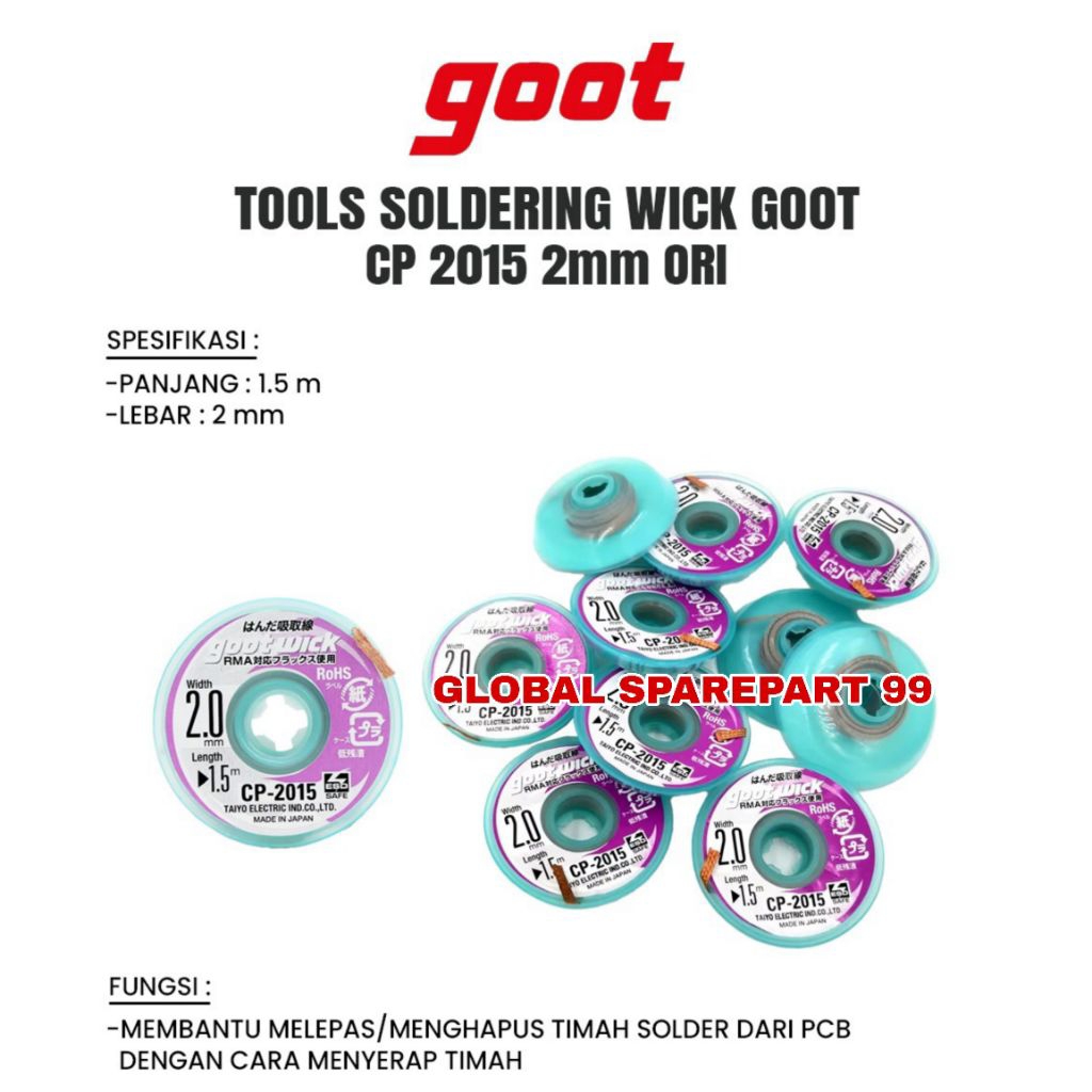 Jual (GOOT) KAWAT SOLDER PENGHAPUS TIMAH CP 2015 2MM ORIGINAL | Shopee Indonesia