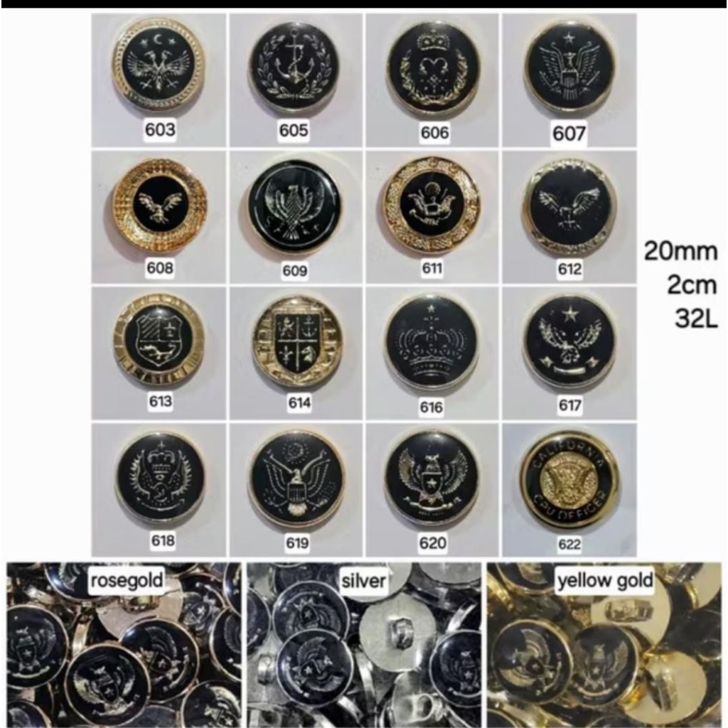 Jual Kancing Jas Epoxy /24L,32L/20mm/2cm | Shopee Indonesia