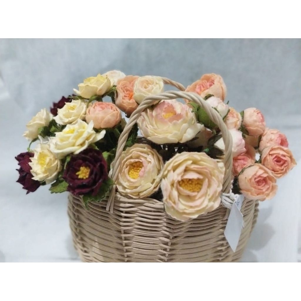 Jual mawar peony | bunga flanel handmade | buket bunga { harga satuan ...