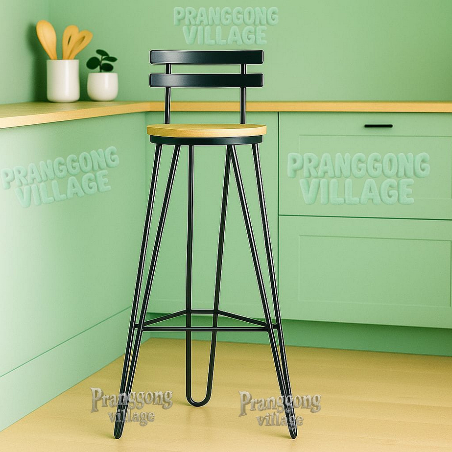 Jual TINGGI 1 METER / TB70 BANGKU CAFE / BANGKU BAR BESI KAYU / TINGGI ...