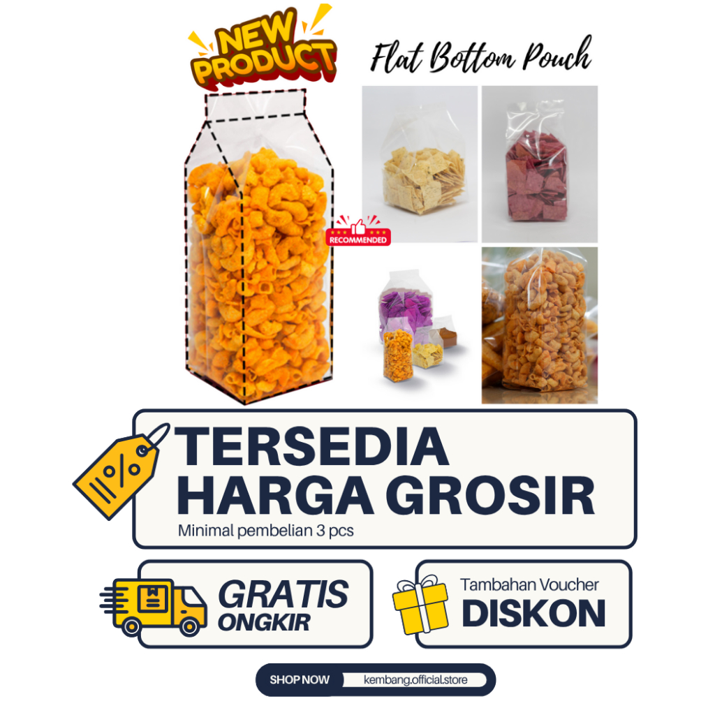 Jual PP Standing Pouch Bening|transparan|Plastik Snack|bungkus roti| 7 ...