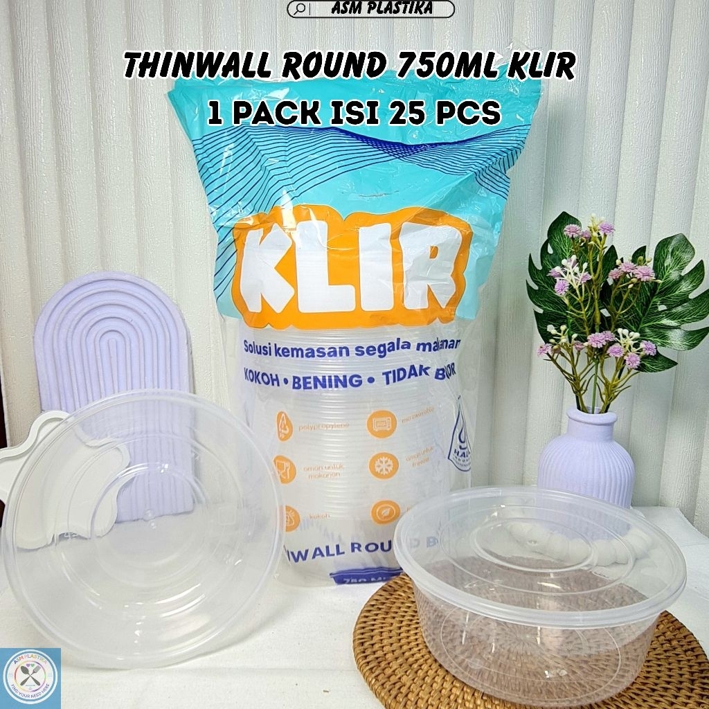 Jual (Klir) Thinwall 750ML Mangkok 1 Roll 25 Pcs | Mangkok plastik ...