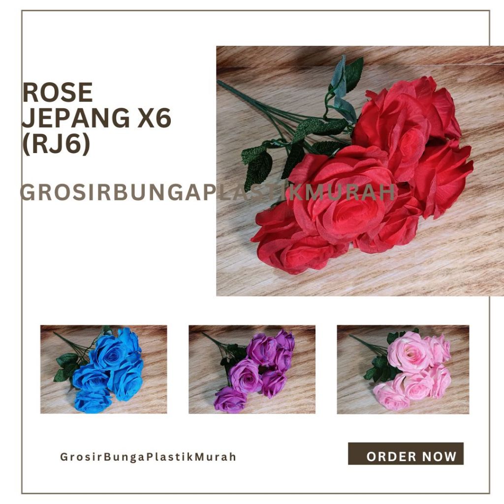 Jual Bunga Mawar Rose Jepang Cabang 6 / Ecer RJ6 | Shopee Indonesia