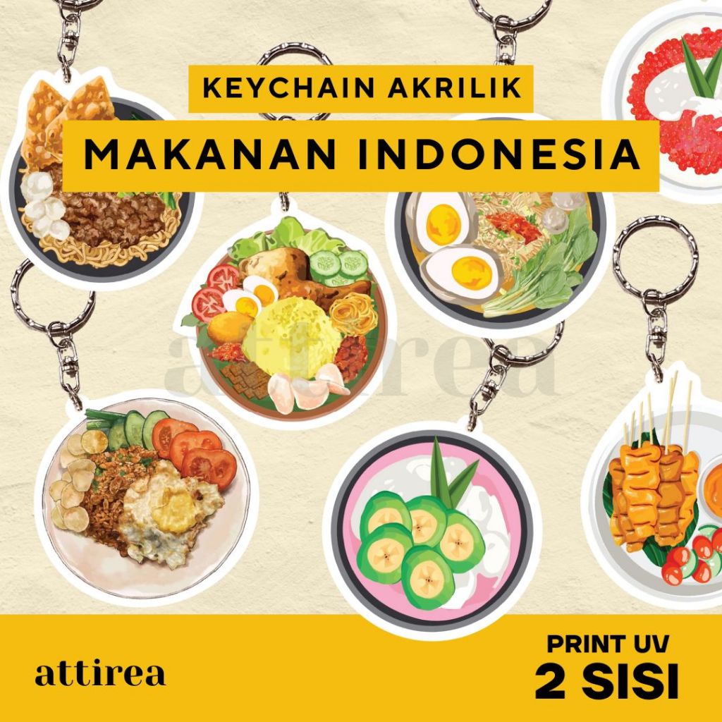Jual Gantungan Kunci Akrilik Makanan Indonesia | Keychain Hadiah Unik ...