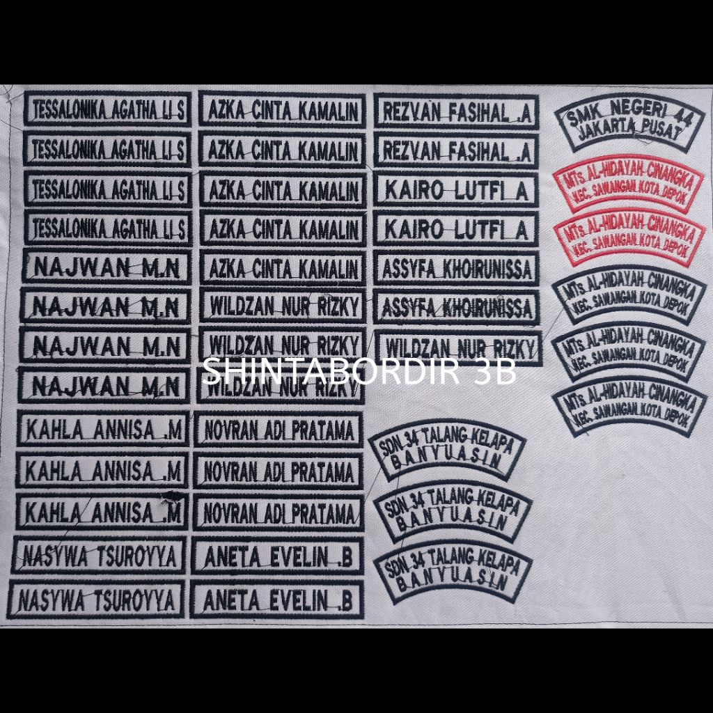 Jual Patch Bordir Atribut (Nama Sekolah Costum) | Shopee Indonesia