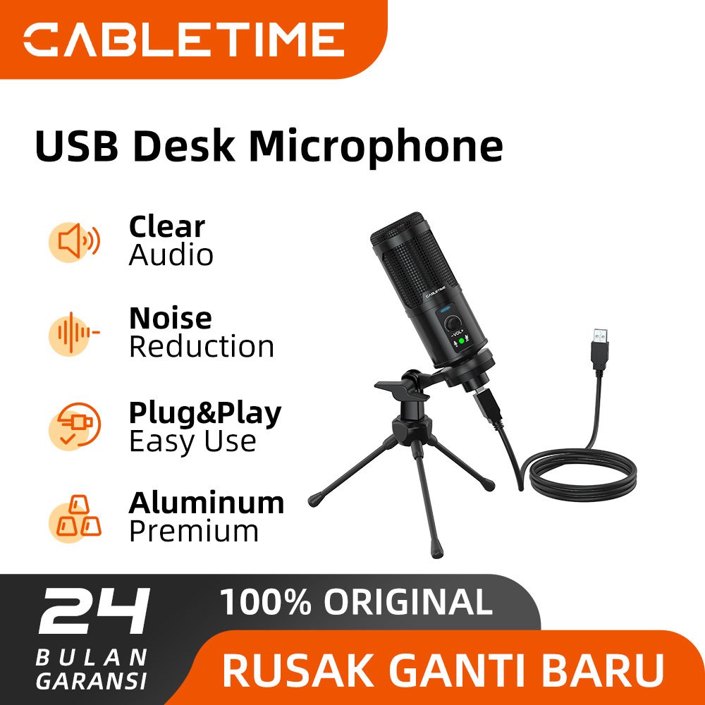 Jual CABLETIME Mic Condenser Audio Microphone Arm Set For Recording ...