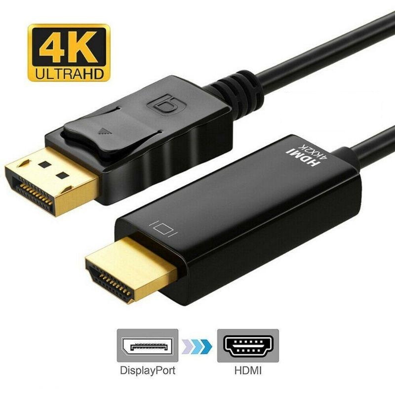 Jual Kabel Displayport to HDMI 4K Cable 1.8m Display port DP to HDMI 1. ...