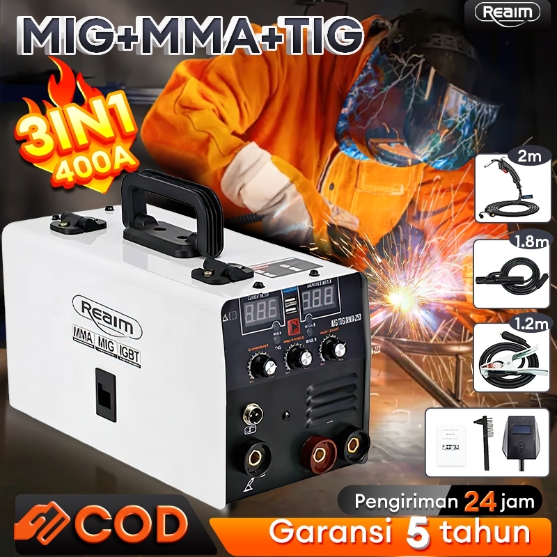 Jual Mesin Las REAIM 400B 3 in 1 IGBT Inverter ARC TIG MMA - Las Listrik 400 Ampere Heavy Duty ...