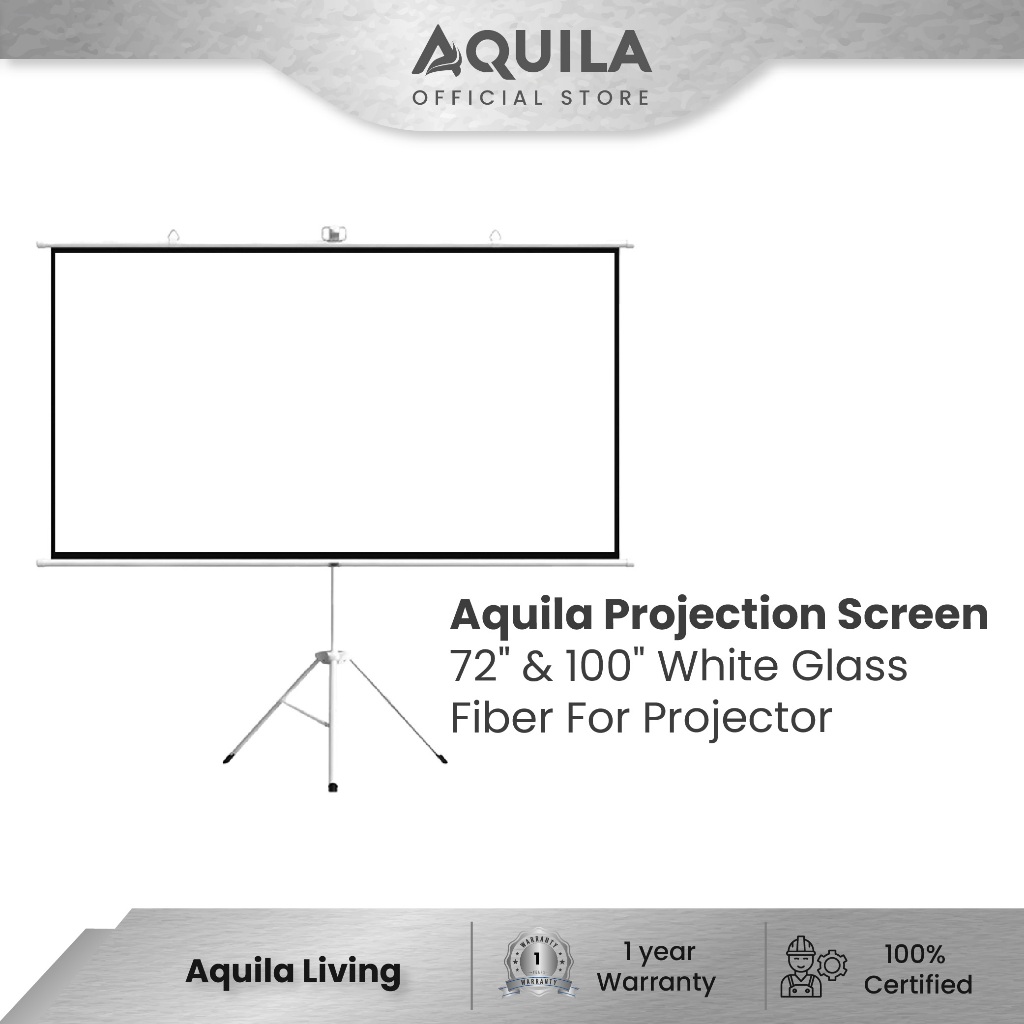 Jual Aquila Projection Screen 72" & 100" White Glass Fiber For ...