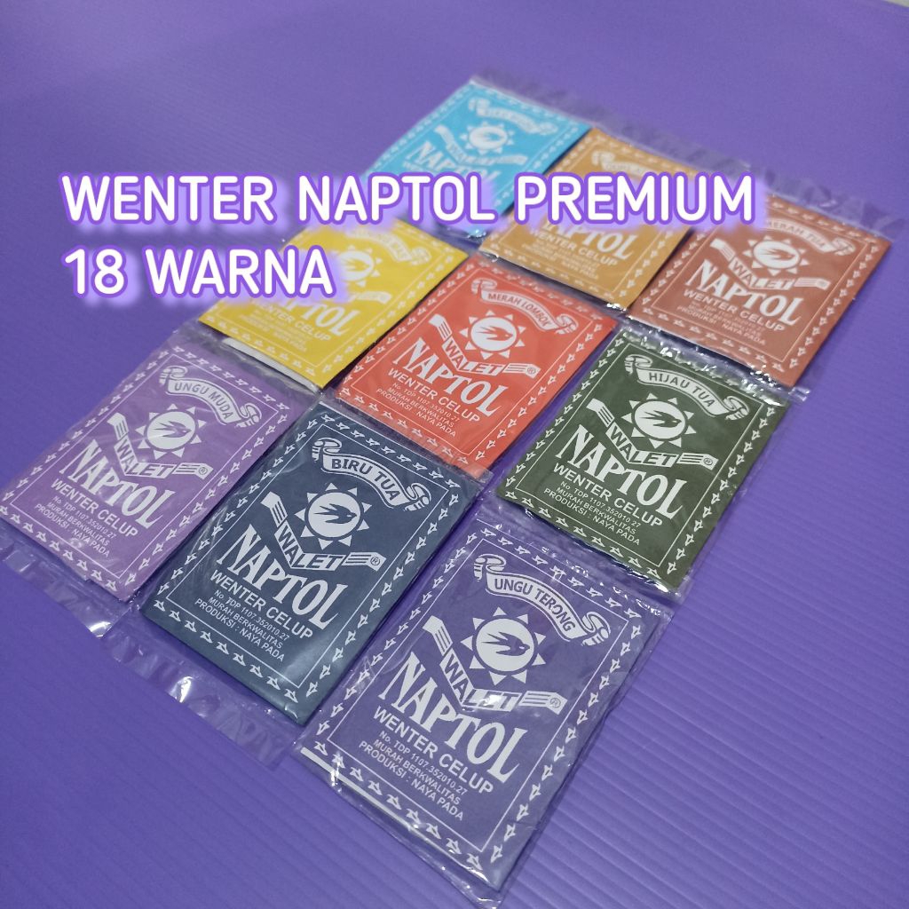 Jual Wenter Wantex Naptol Cap Walet 18 Warna Pewarna Celup Baju Pakaian ...