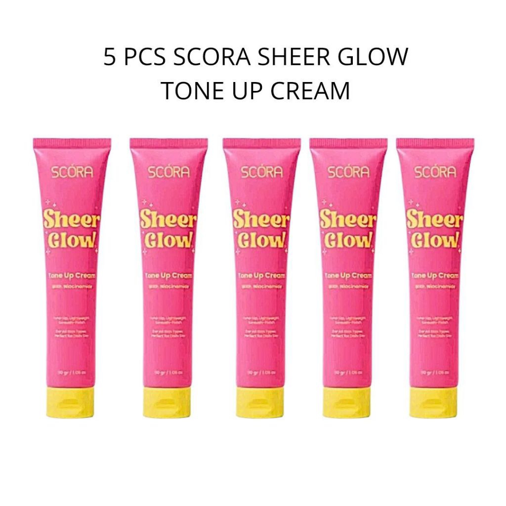 Jual Paket isi 5 dan 10 Pcs Scora Sheer Glow Tone up Cream kemasan 30 ...
