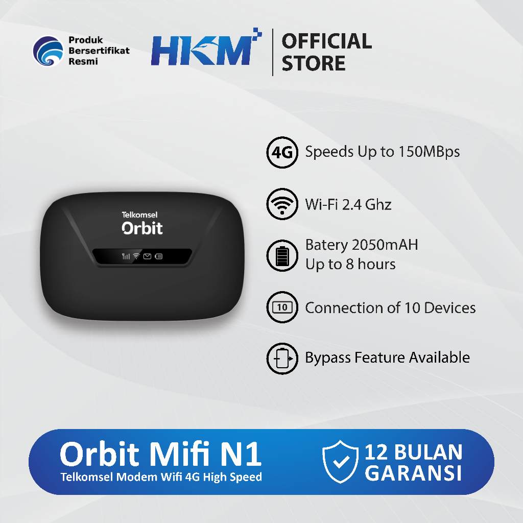 Jual Telkomsel Orbit Mifi N1 Portable Modem Wifi 4G High Speed Bonus ...