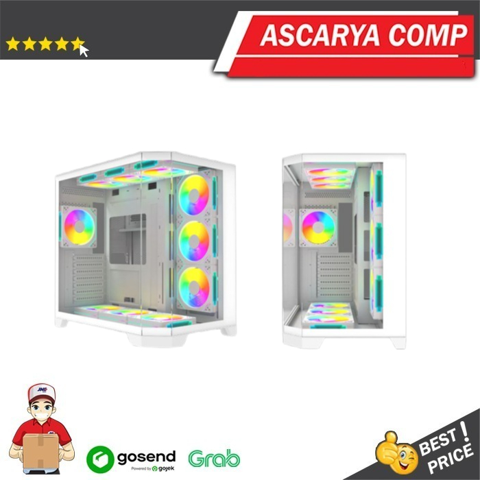 Jual VenomRX Titan 3D Max White ATX PC Gaming Case Casing | Shopee ...