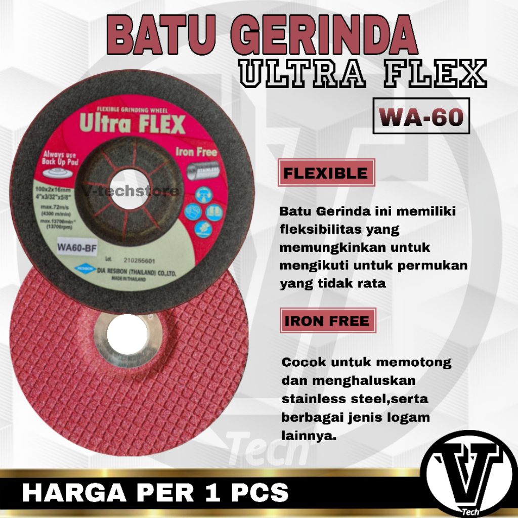 Jual BATU GERINDA ULTRA FLEXIBLE WA 60 - ULTRA FLEK WA 60 - ULTRAFLEX ...