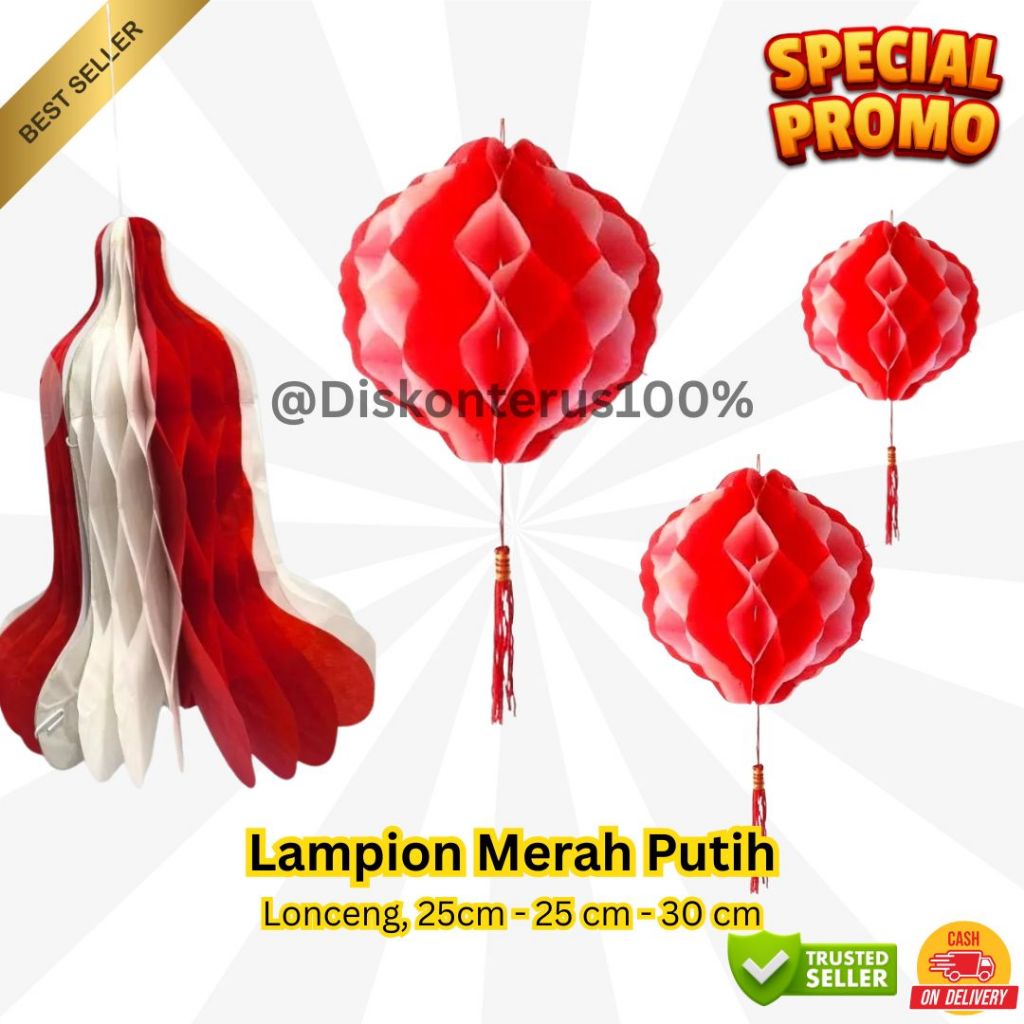 Jual Lampion Outdoor Merah Putih Dekorasi Pawai 17 Agustus Lampion ...