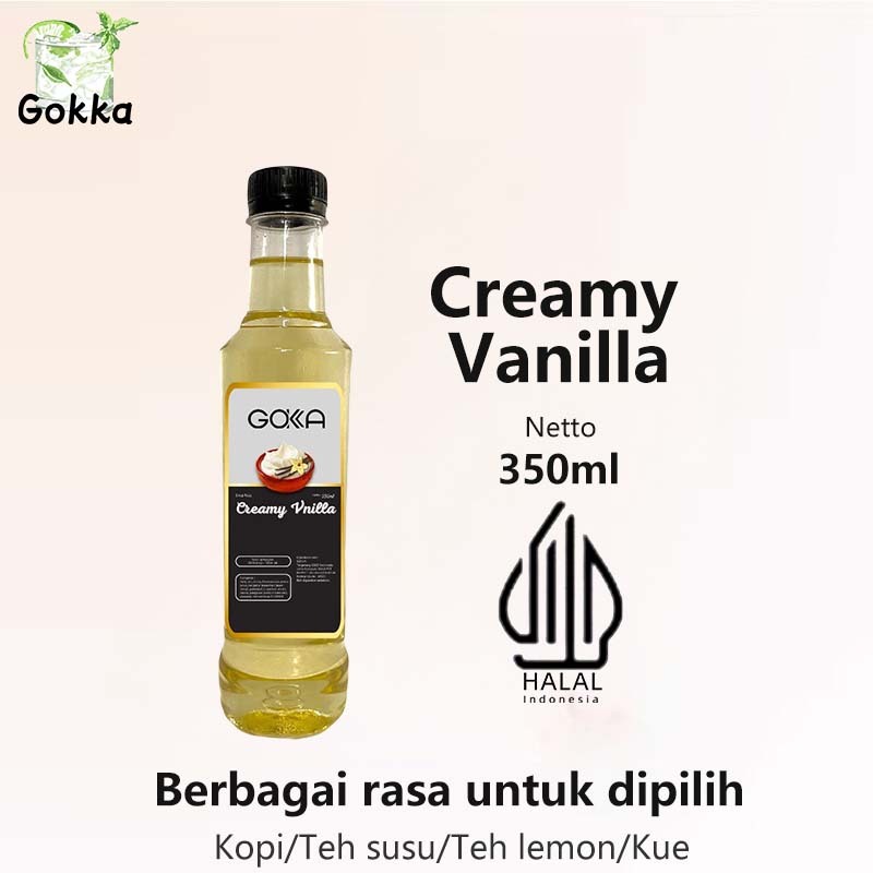 Jual GOKKA Creamy Vanilla Syrup Sukses 350ml All Variant Rasa Untuk ...