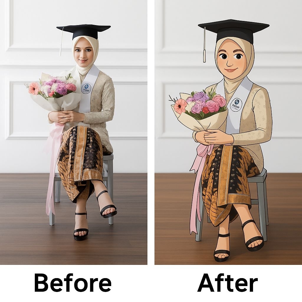 Jual Ilustrasi Wisuda Custom Kartun | Shopee Indonesia