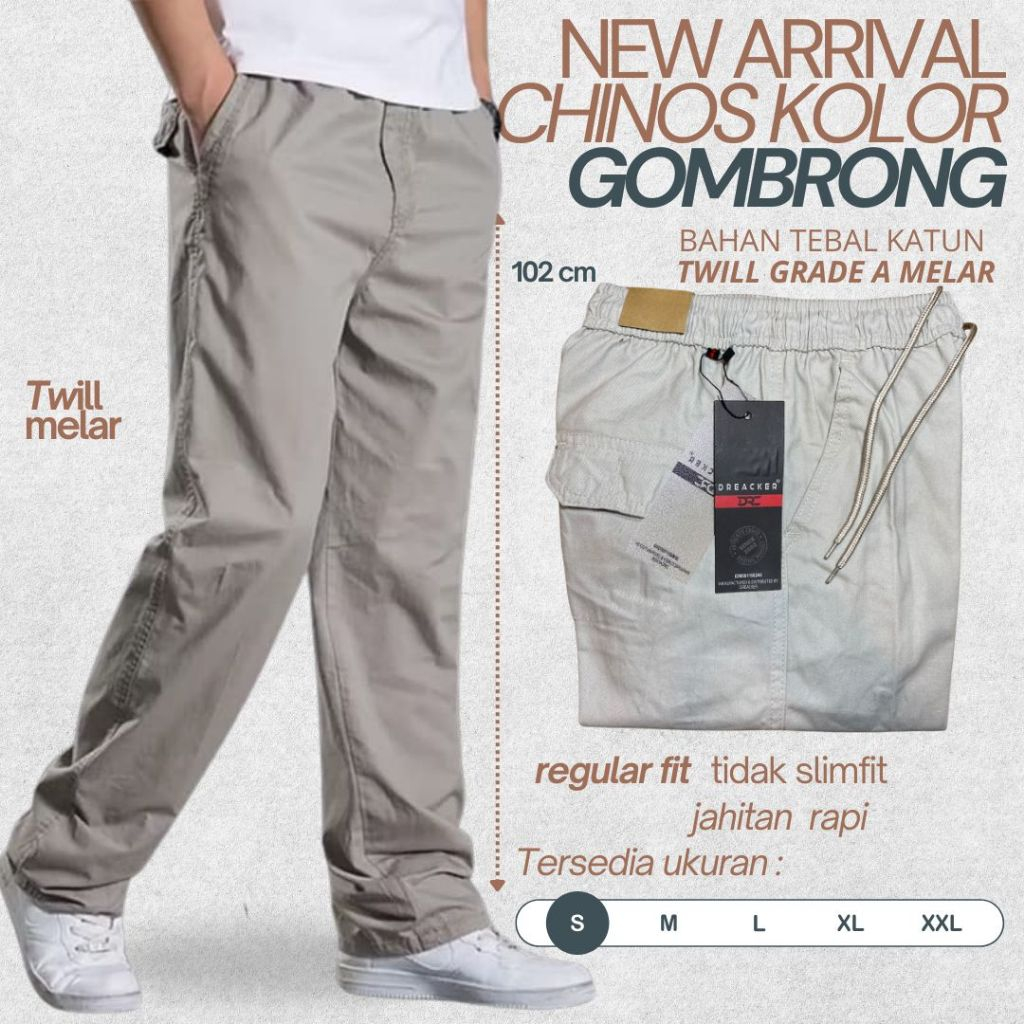 Jual ARD - Celana Panjang Pria Chino Gombrong Skena Korean Style Chinos ...