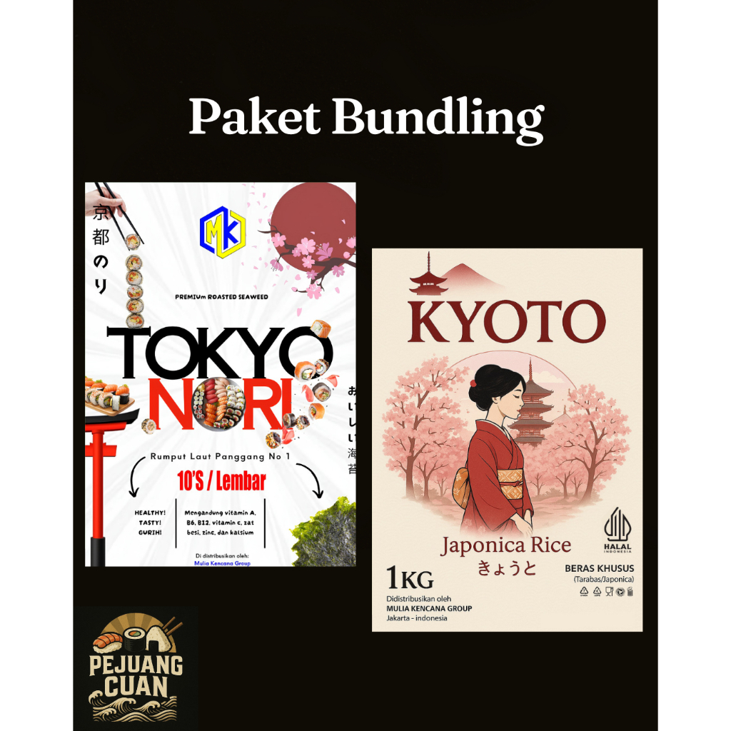 Jual PAKET BUNDLING TOKYO NORI 10 S + BERAS KYOTO 1 KG / BERAS JEPANG ...