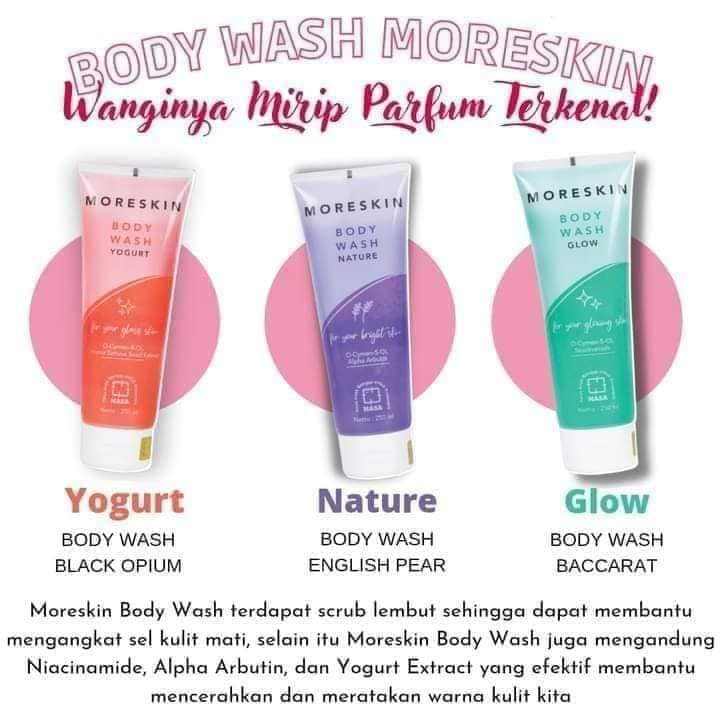 Jual MORESKIN BODY WASH NASA- SABUN MANDI CAIR NASA- 3 VARIAN /250 ML ...