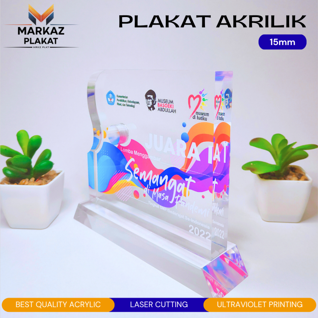 Jual Plakat Akrilik Premium Custom/ Free Design + Free Box Bludru ...