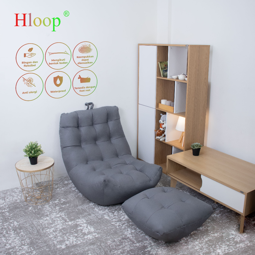 Jual HLOOP Bossy Beanbag/sofa single/korea aesthetic/sofa isi styrofoam ...