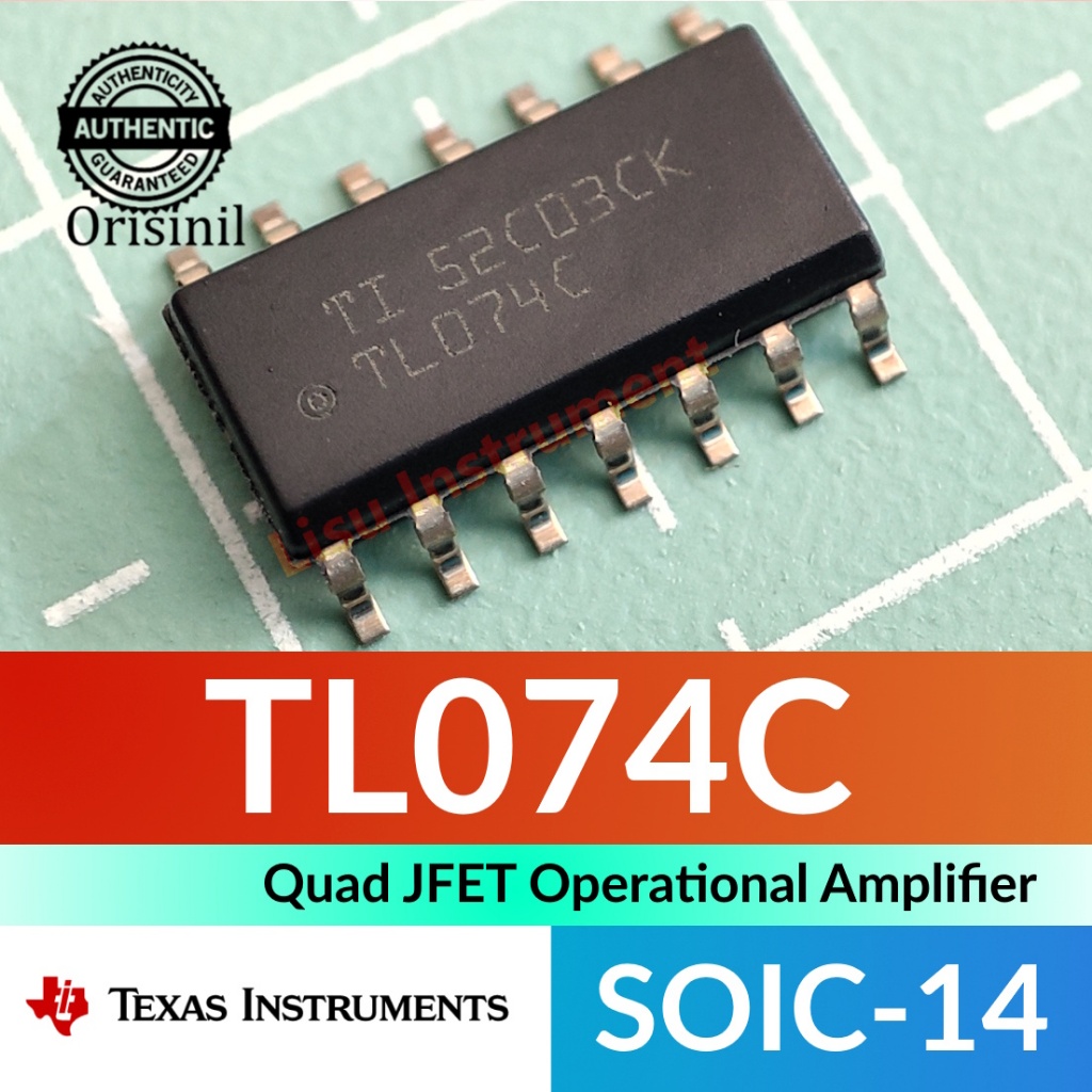 Jual TL074CDR Low-Noise Quad JFET Operational Amplifier TL074 TL074C ...