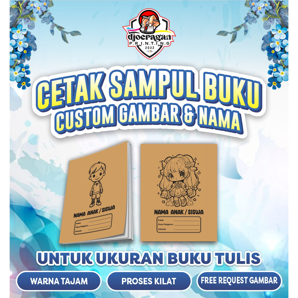 Jual Sampul Buku Custom Nama dan Gambar / Sampul Buku Coklat / Sampul ...